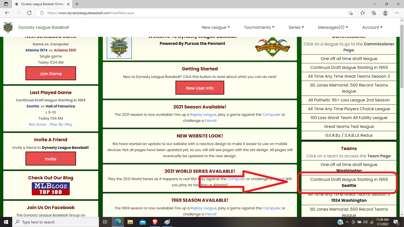 1969 League FYI How to set up your lineup in case the CPU has to play a ...